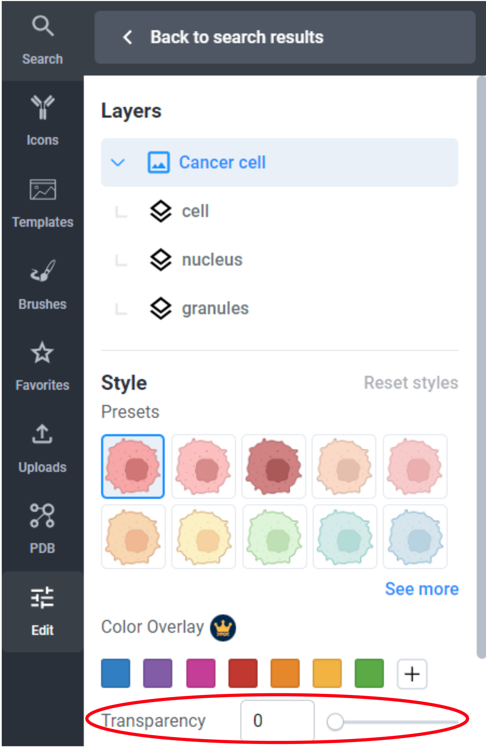 How to adjust icon opacity – BioRender Help