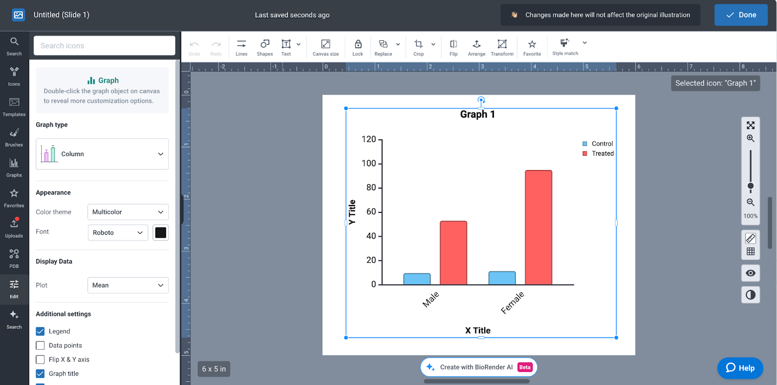 Using graphs in BioRender illustrations and posters – BioRender Help
